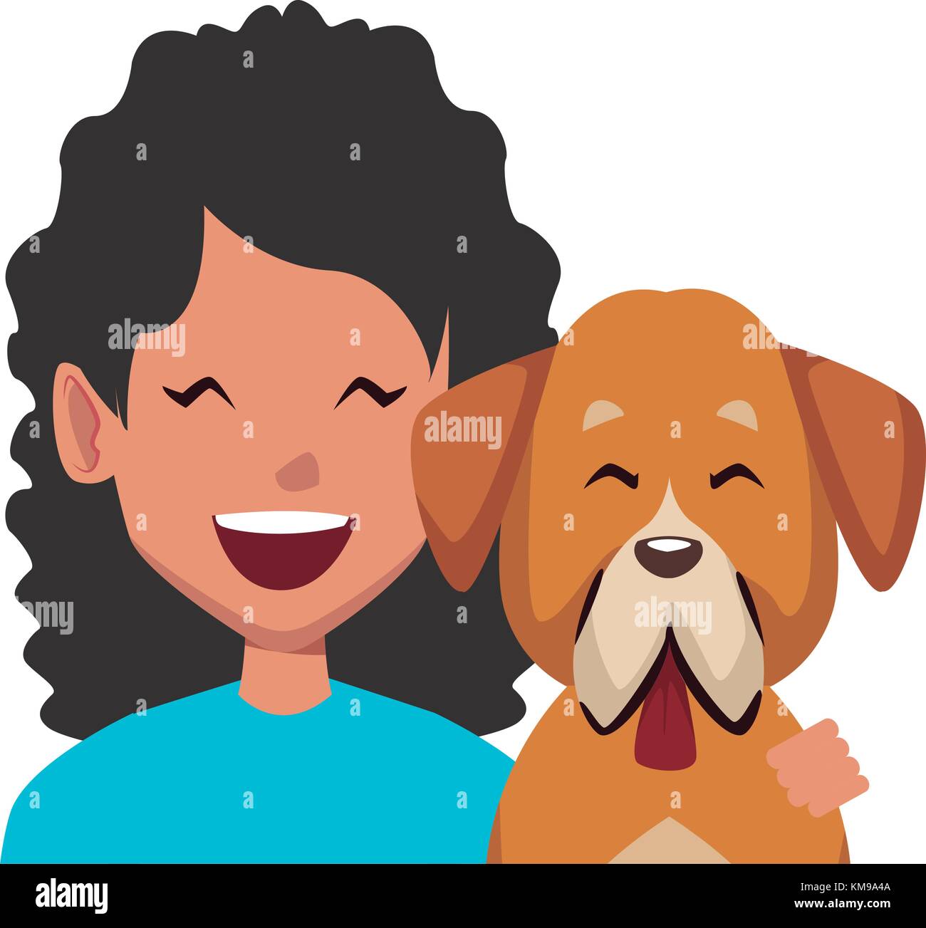 Woman with dog cartoon Stock Vector Image & Art - Alamy