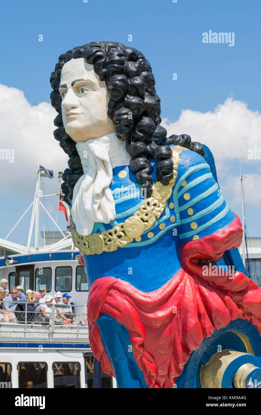 Restored figurehead from the HMS Marlborough ship, displayed at ...