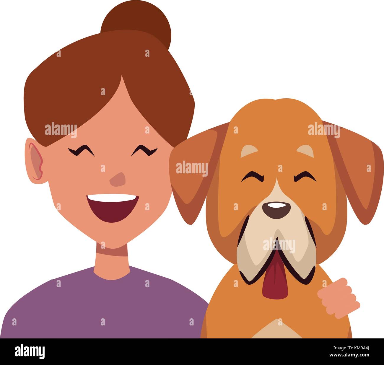 Woman with dog cartoon Stock Vector Image & Art - Alamy