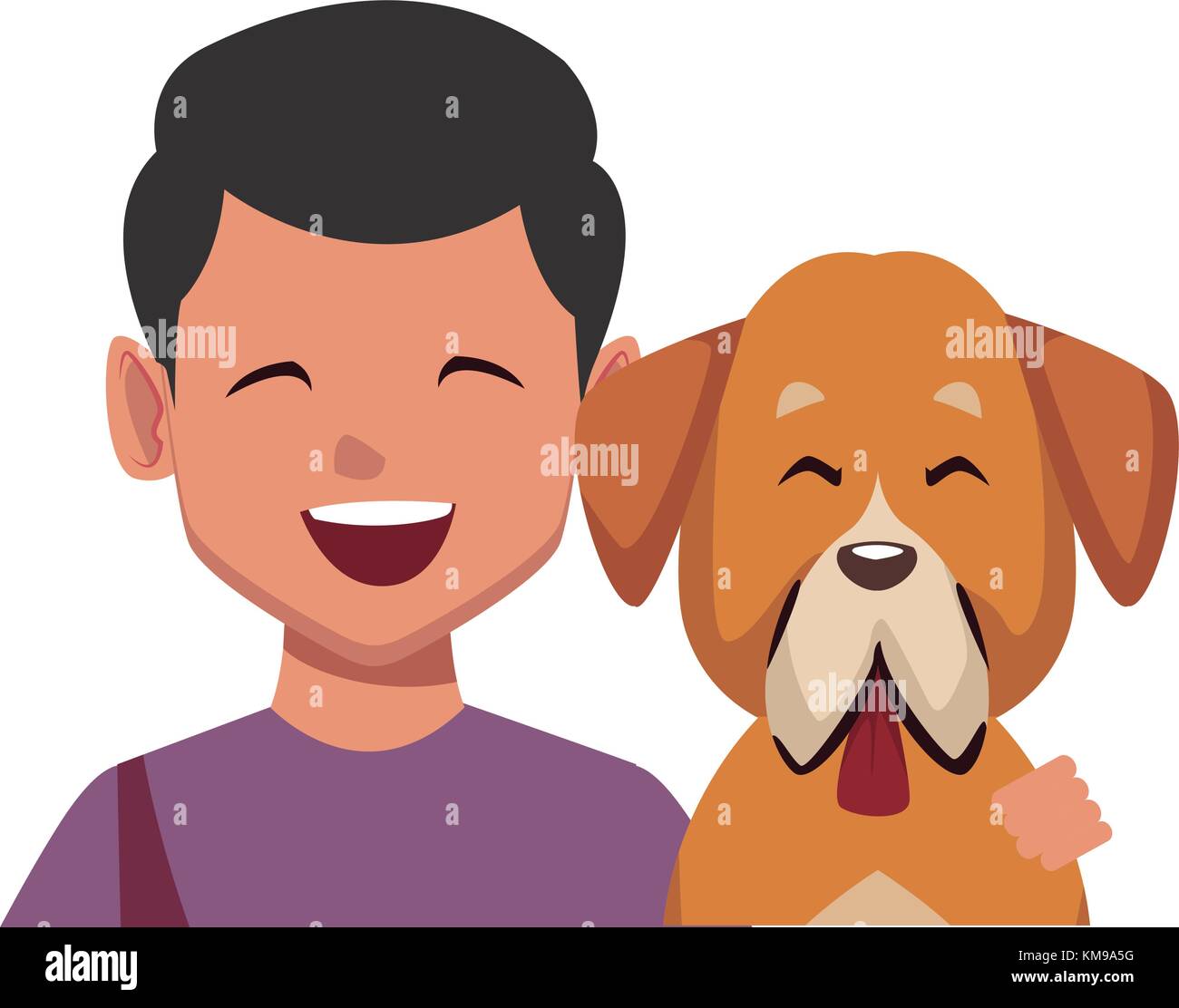 Man with dog cartoon Stock Vector Image & Art - Alamy