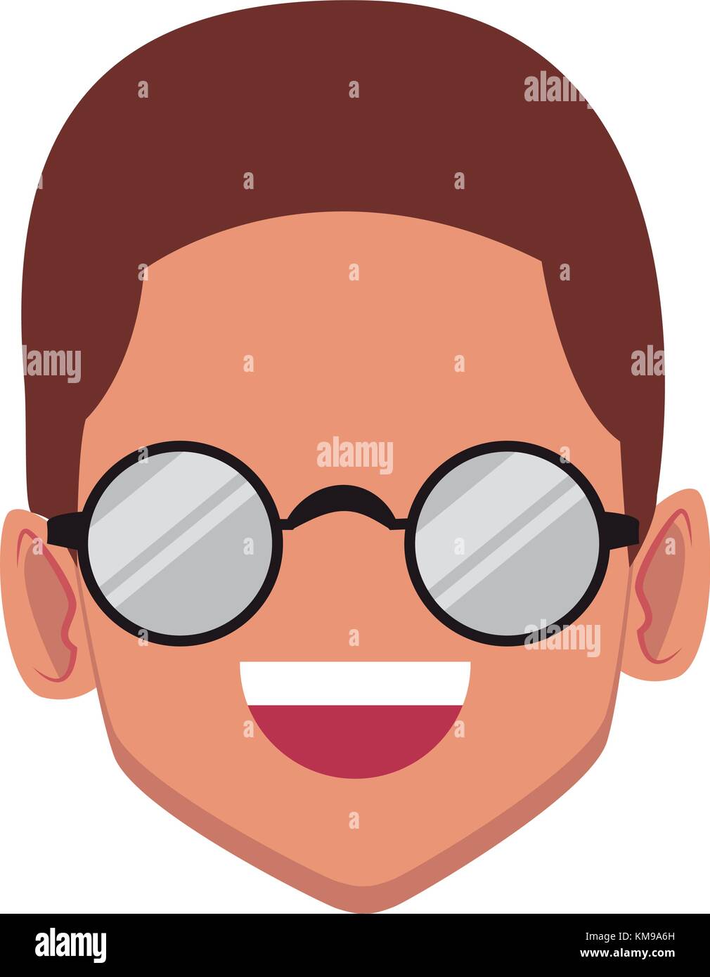 Geek man with round frame glasses Stock Vector Image & Art - Alamy