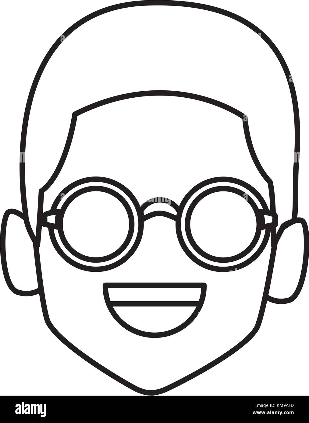 Geek man with round frame glasses Stock Vector Image & Art - Alamy