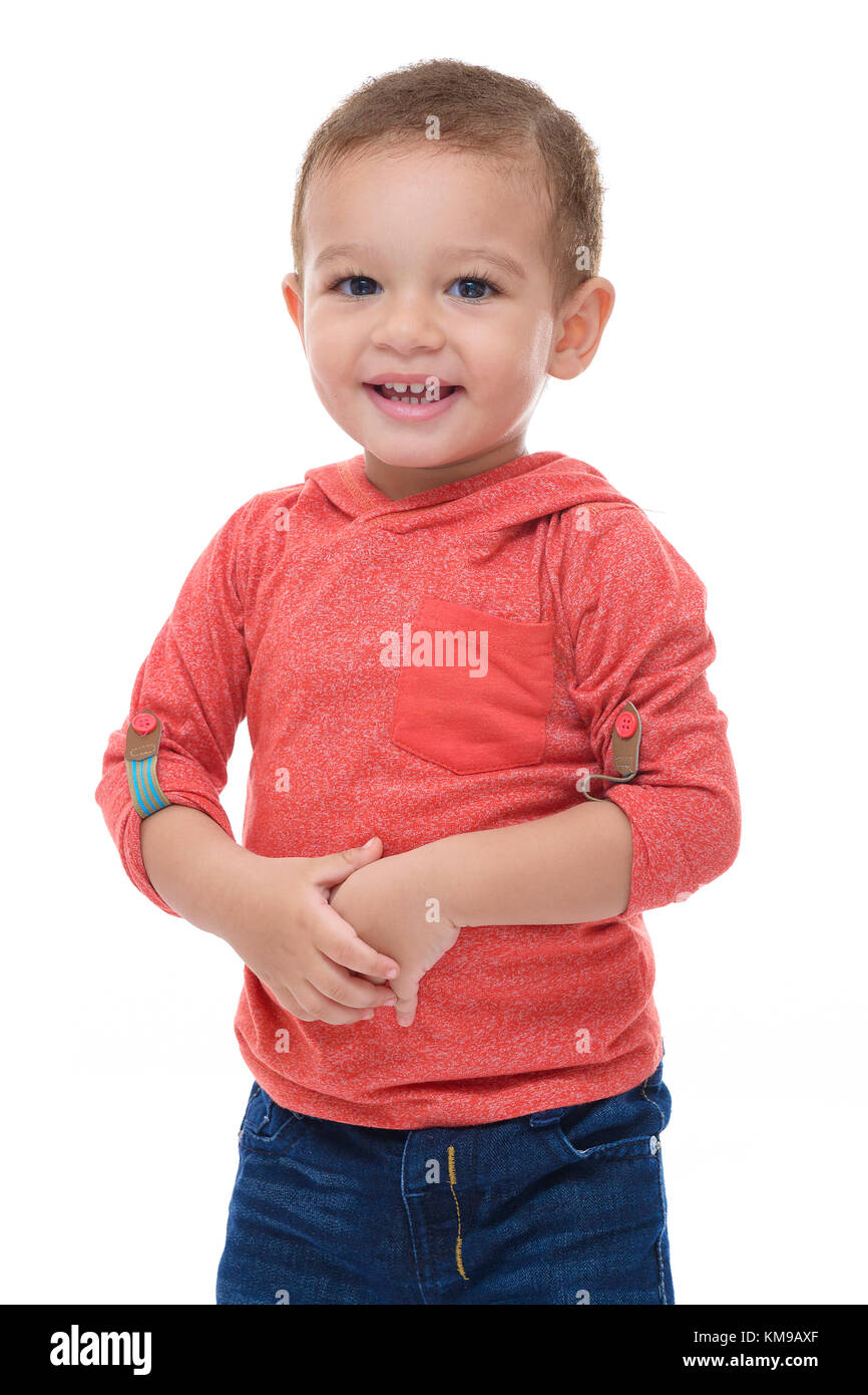 Happy Young Boy Smile on White Stock Photo - Alamy
