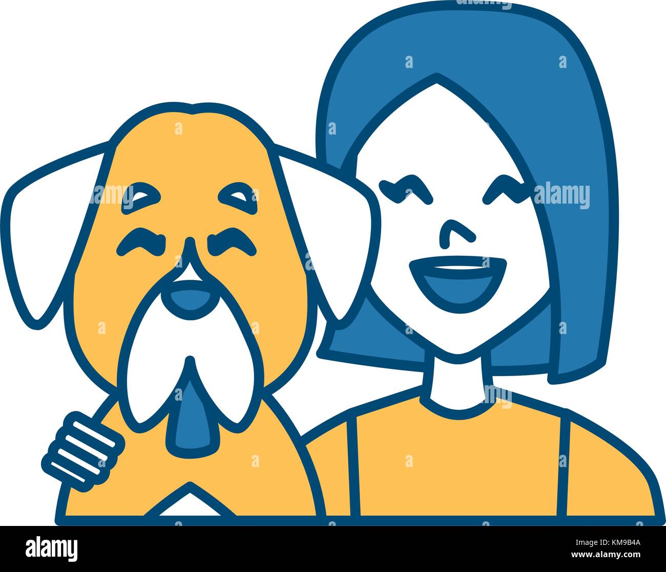 Woman with dog cartoon Stock Vector Image & Art - Alamy