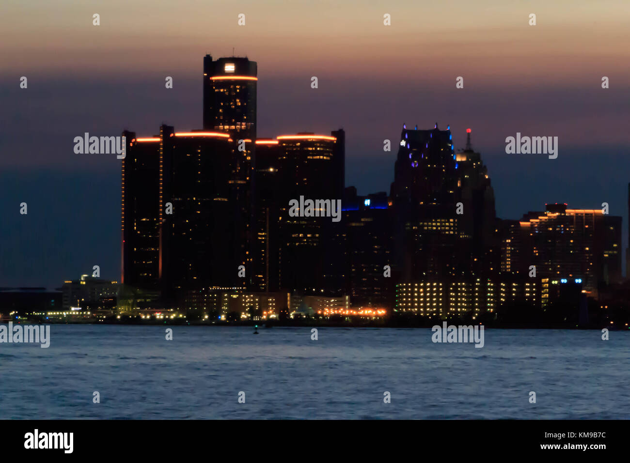 Detroit Skyline at Sunrise Stock Photo - Alamy