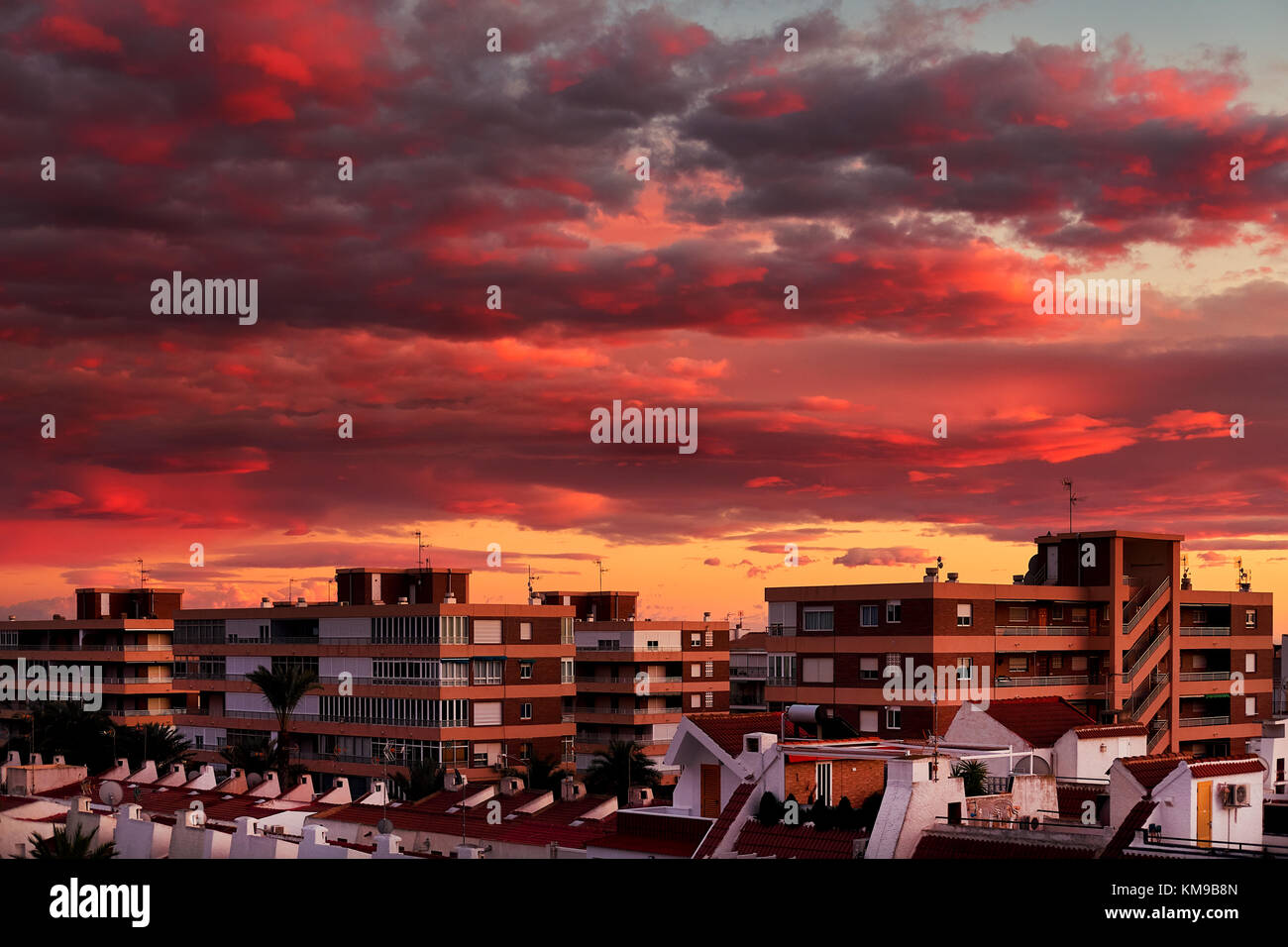Beautiful bright sunset Stock Photo - Alamy