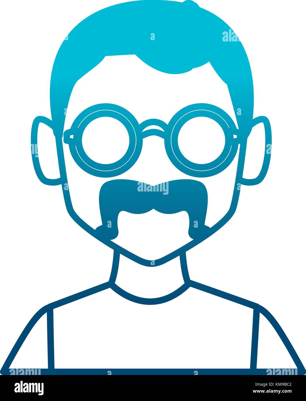 Geek man with round frame glasses Stock Vector Image & Art - Alamy