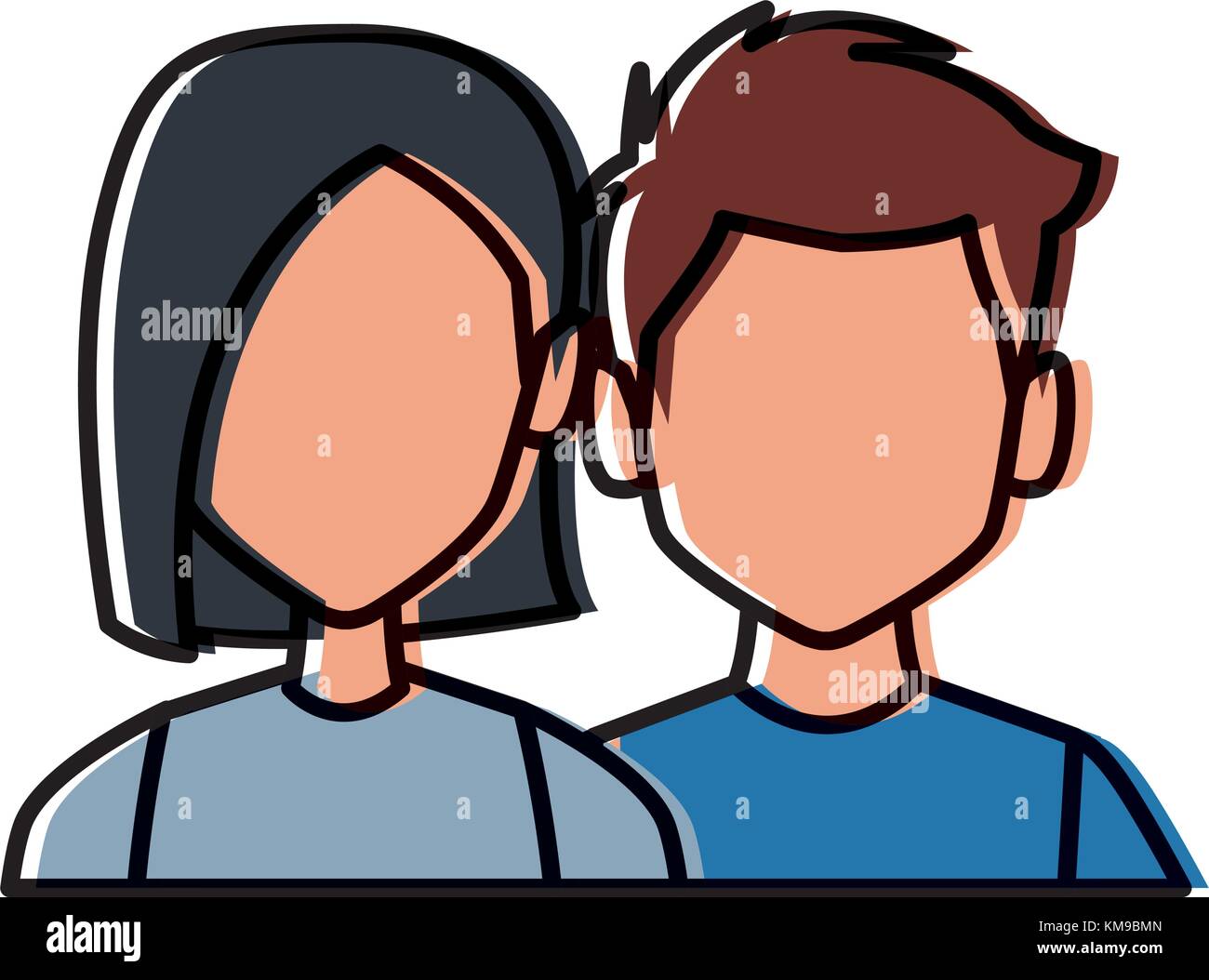Couple faceless avatar Stock Vector Image & Art - Alamy