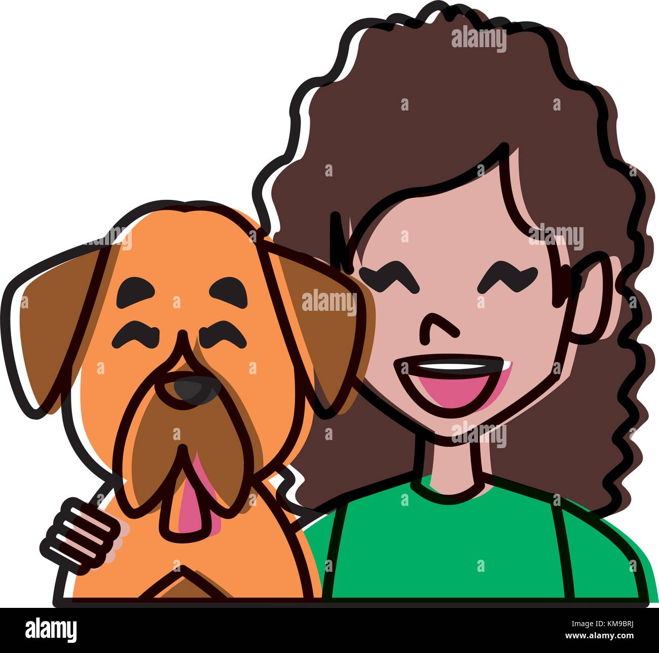 Woman with dog cartoon Stock Vector Image & Art - Alamy