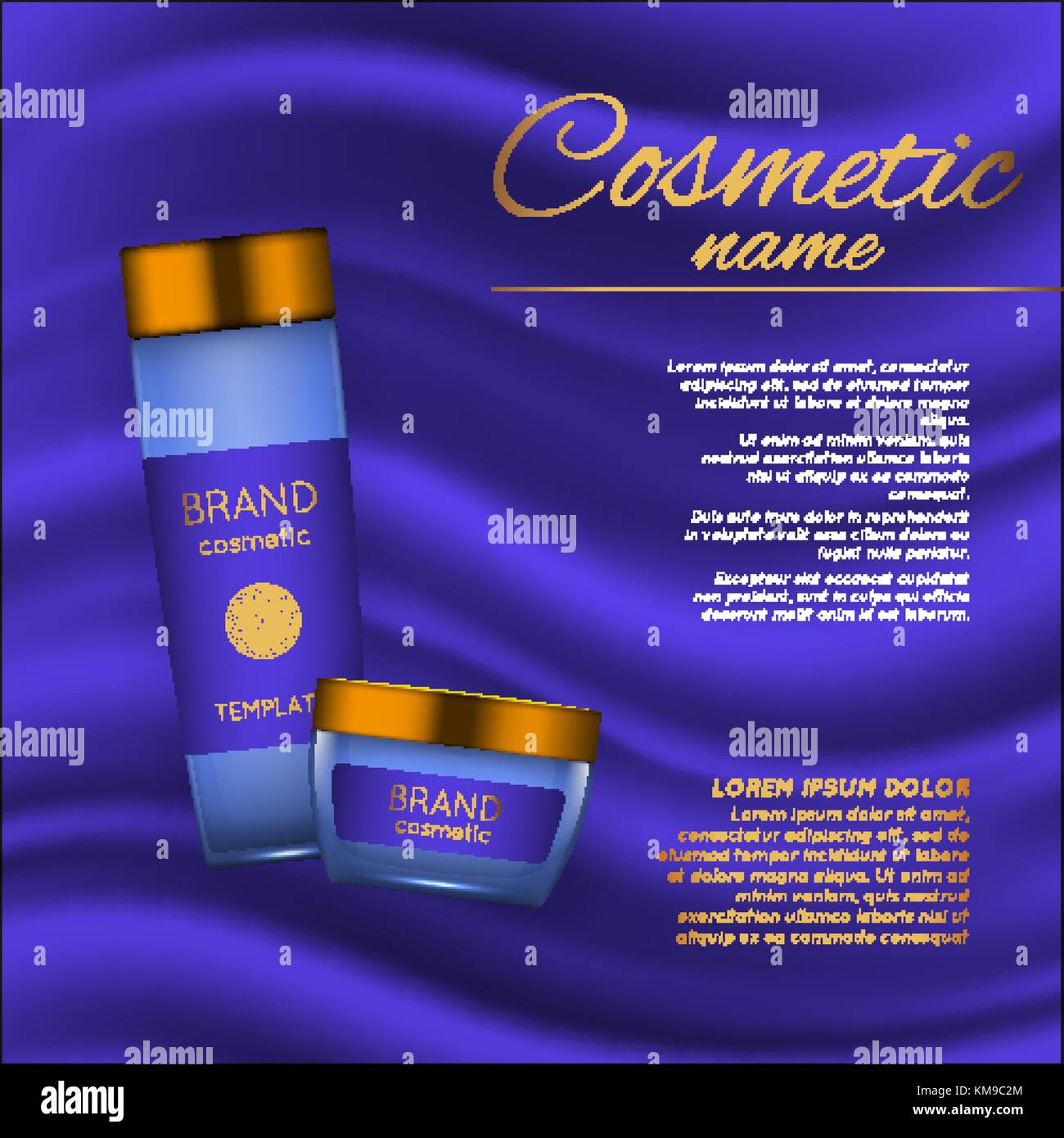 Vector 3D cosmetic illustration on a soft silk background. Beauty ...