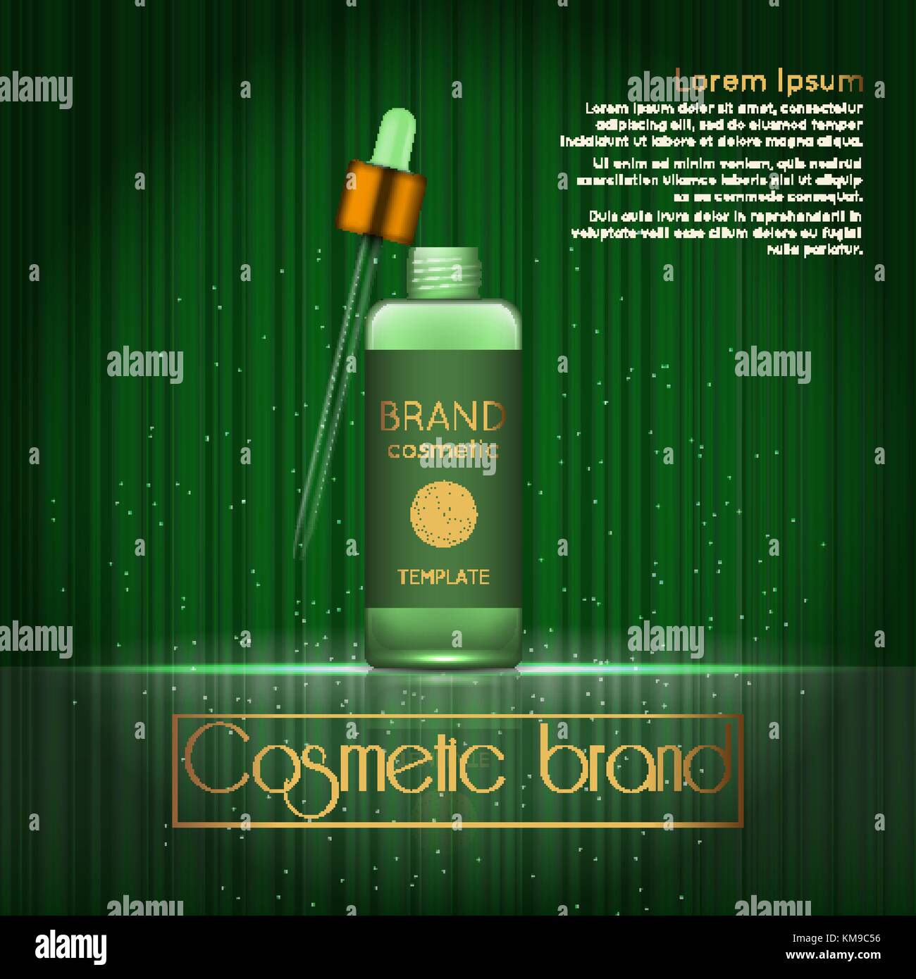 3D realistic cosmetic bottle ads template. Cosmetic brand advertising ...