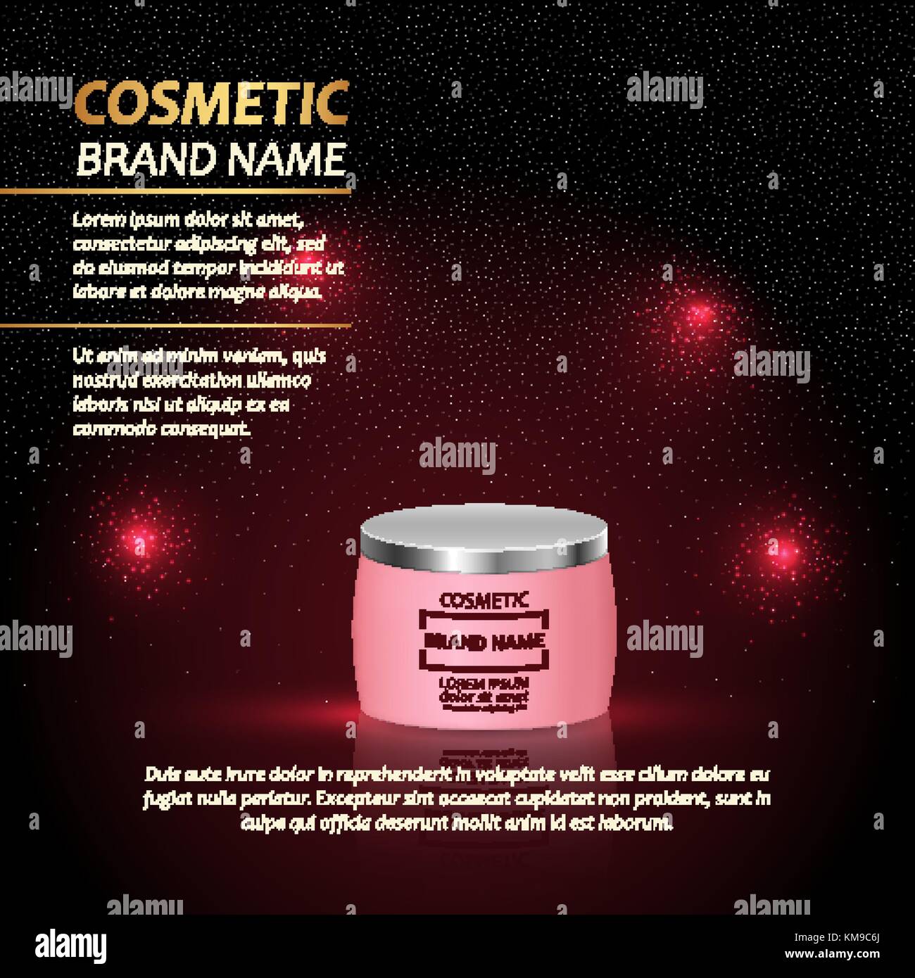 3D realistic cosmetic bottle ads template. Cosmetic brand advertising ...