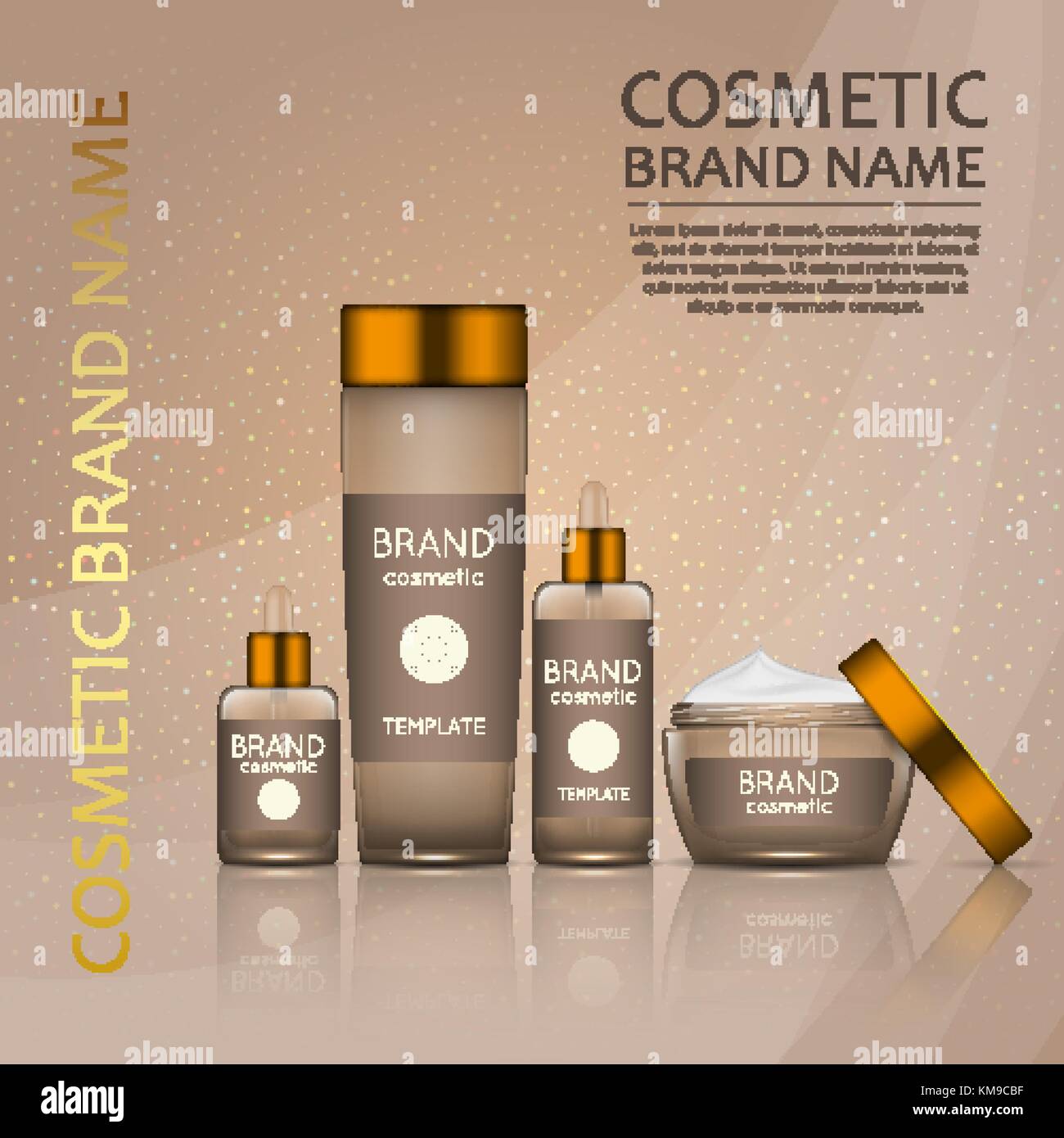 Vector 3D cosmetic illustration on a soft light waves background ...