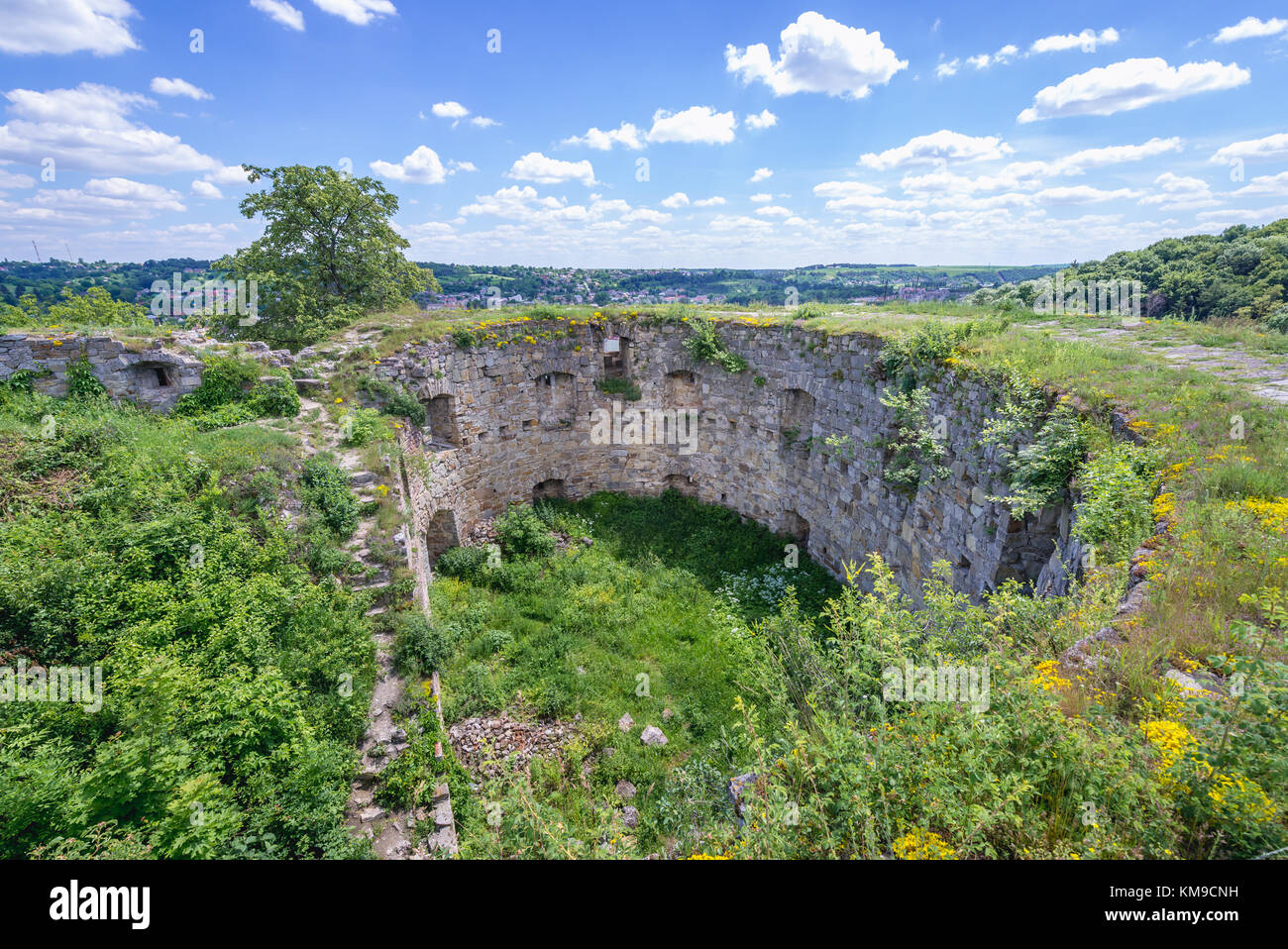 14th century castle ruins in Terebovlia (Polish: Trembowla) small city ...