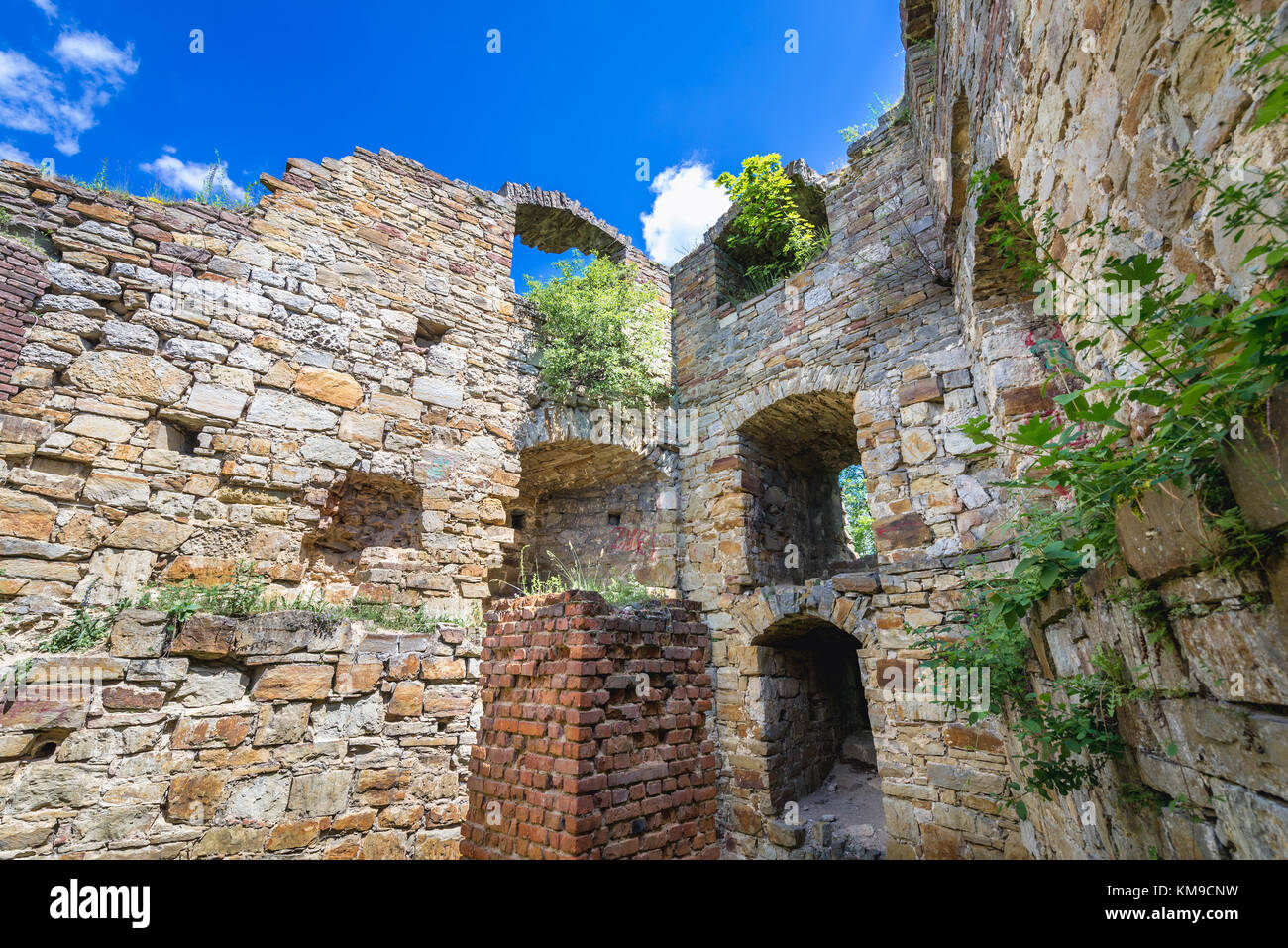 Walls of 14th century castle in Terebovlia (Polish: Trembowla) small ...