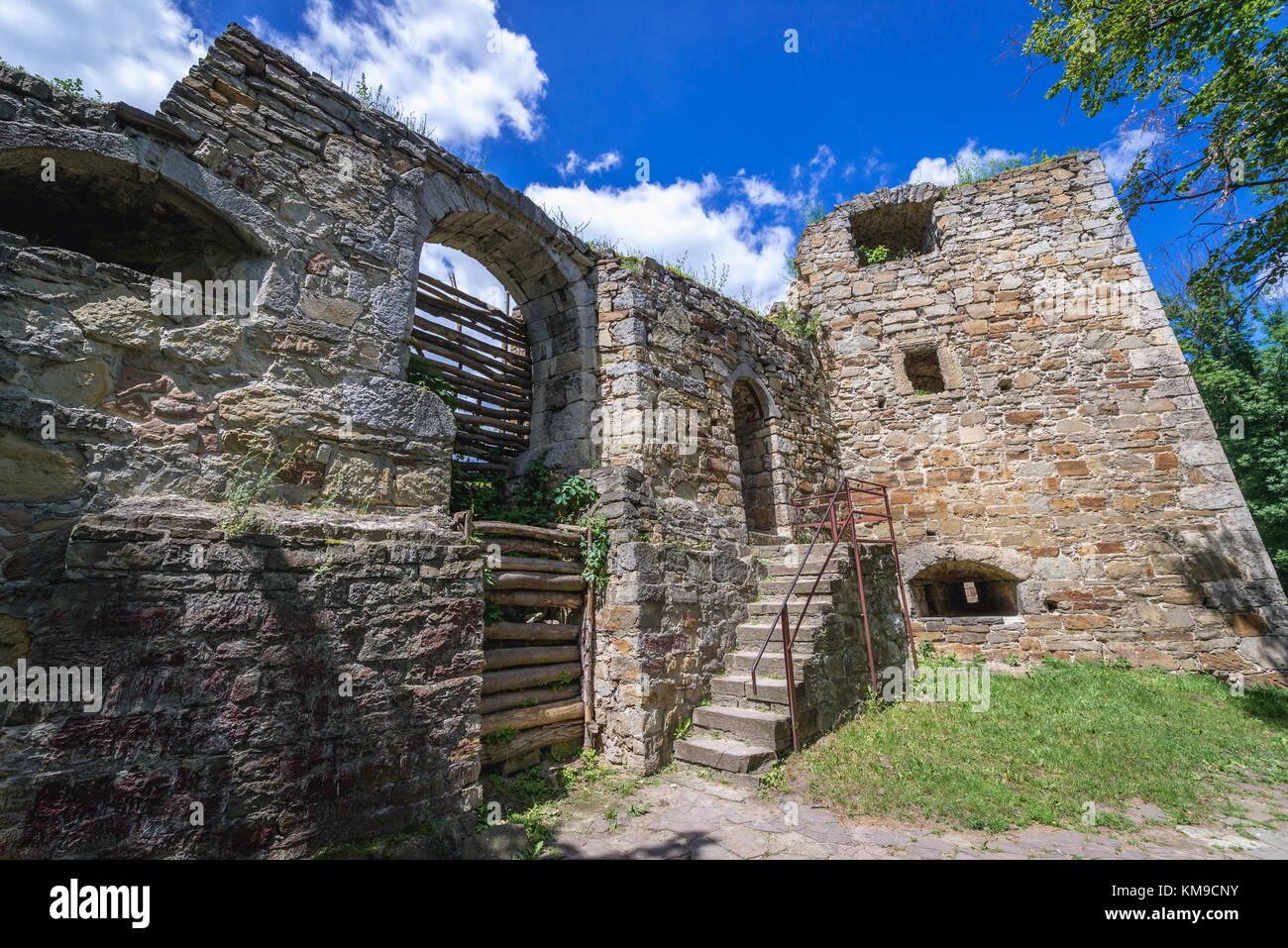 Walls of 14th century castle in Terebovlia (Polish: Trembowla) small ...
