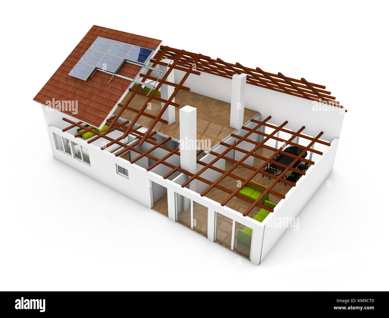 3d render of an architecture model isolated on white background Stock ...