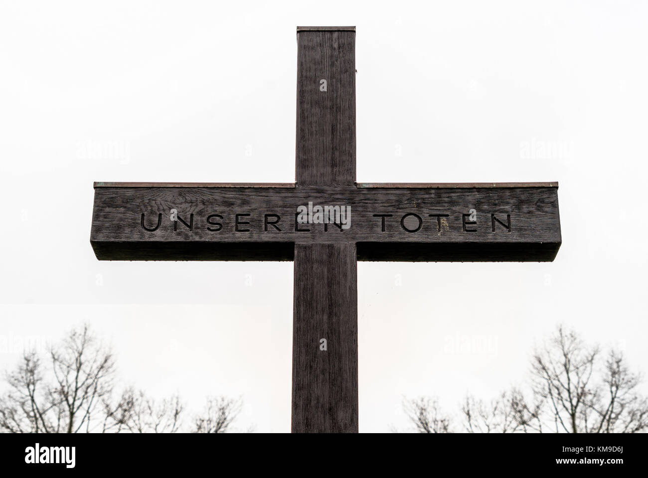 Cross with the inscription "For our dead", behind the castle of ...