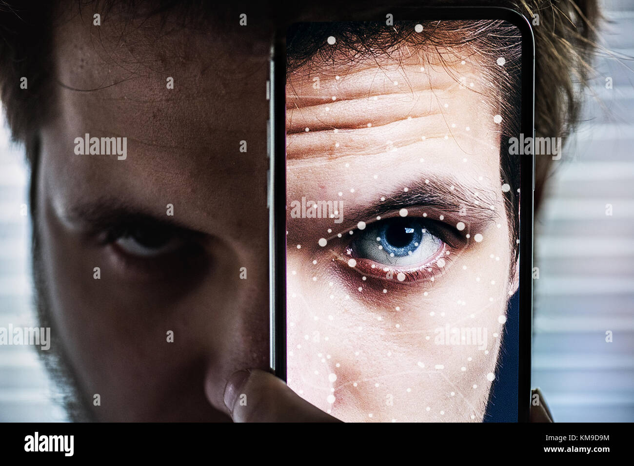 A smartphone using face ID recognition system Stock Photo - Alamy