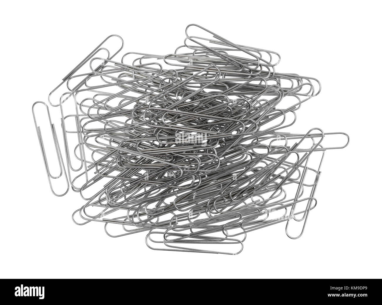 A group of metal paper clips isolated on a white background Stock Photo ...