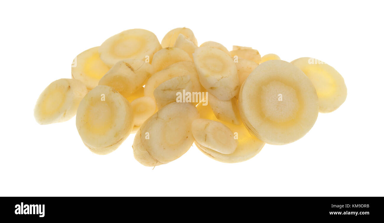Sliced parsnip isolated on a white background Stock Photo - Alamy
