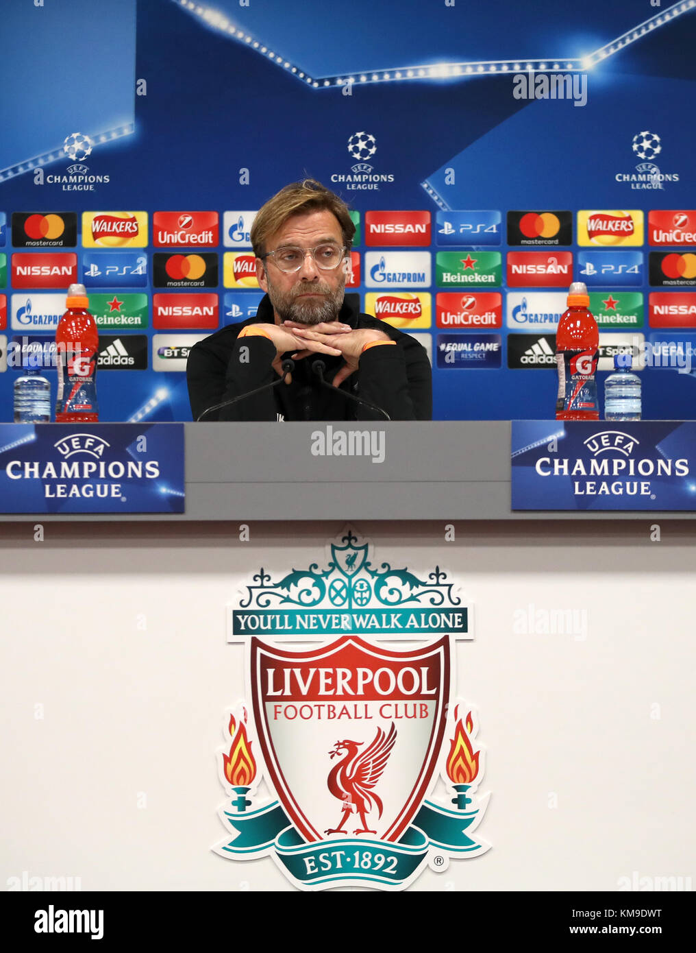 Liverpool manager Jurgen Klopp during a press conference at Anfield ...