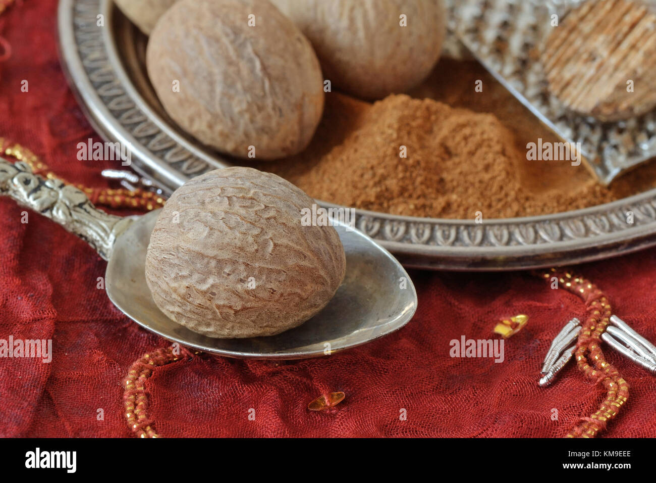 Indian spices with nutmeg hi-res stock photography and images - Alamy