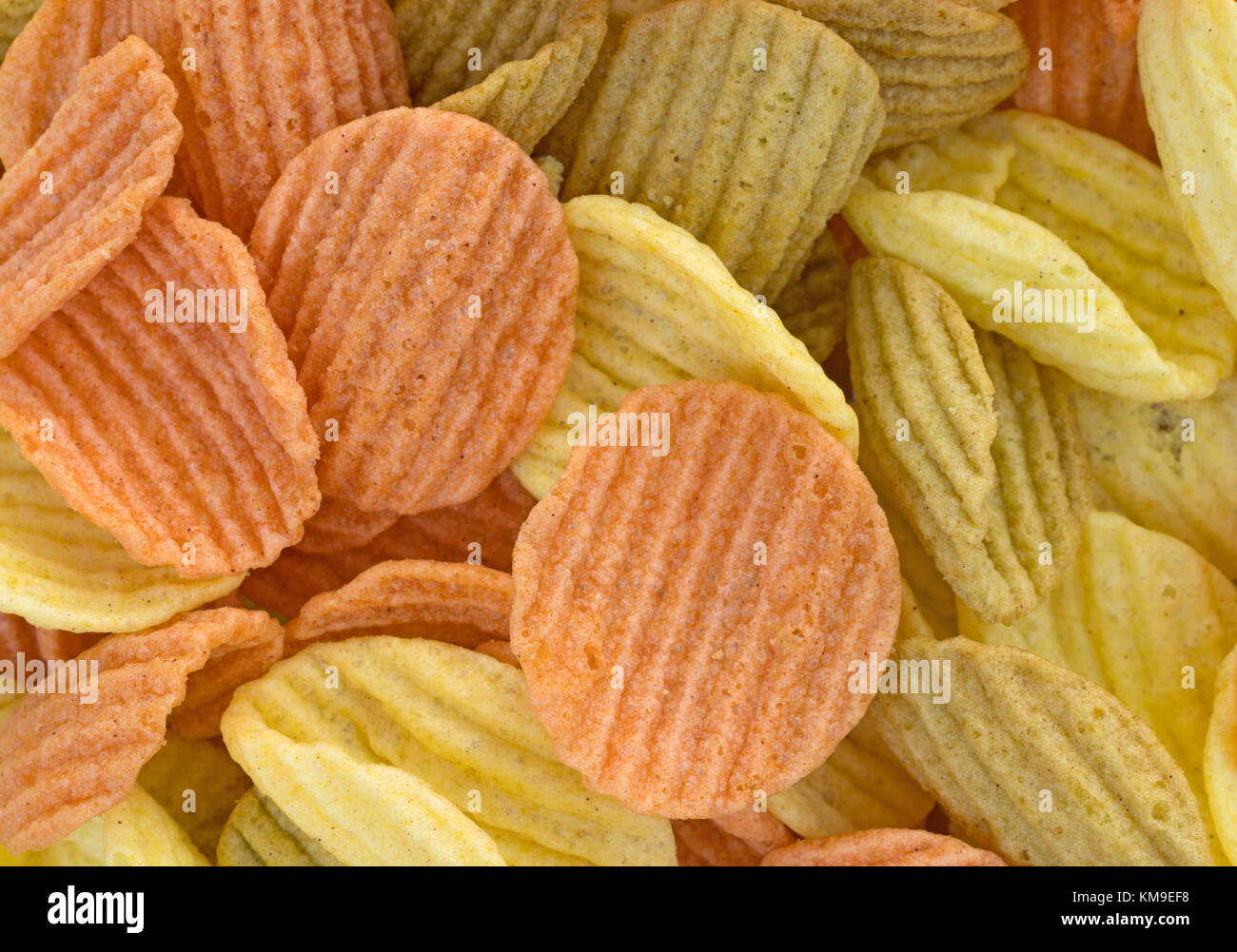 Close of colorful vegetable chips seasoned with sea salt Stock Photo ...