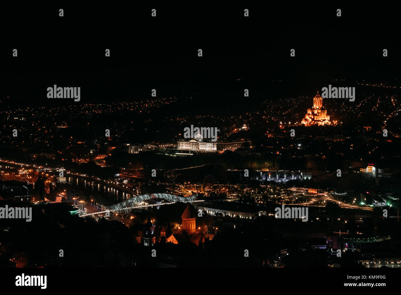 City skyline at night, Tbilisi, Georgia Stock Photo - Alamy