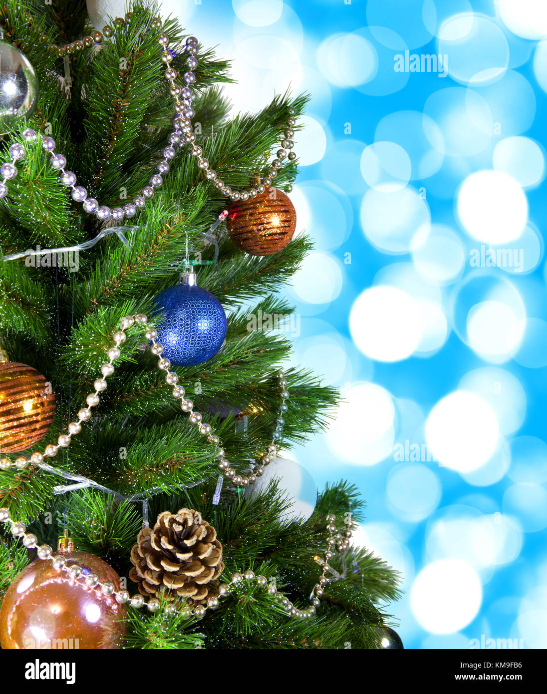 green New Year tree on white holiday background Stock Photo - Alamy