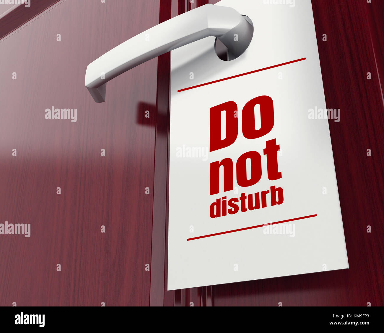 3d illustration. Do not disturb sign on door handle Stock Photo - Alamy