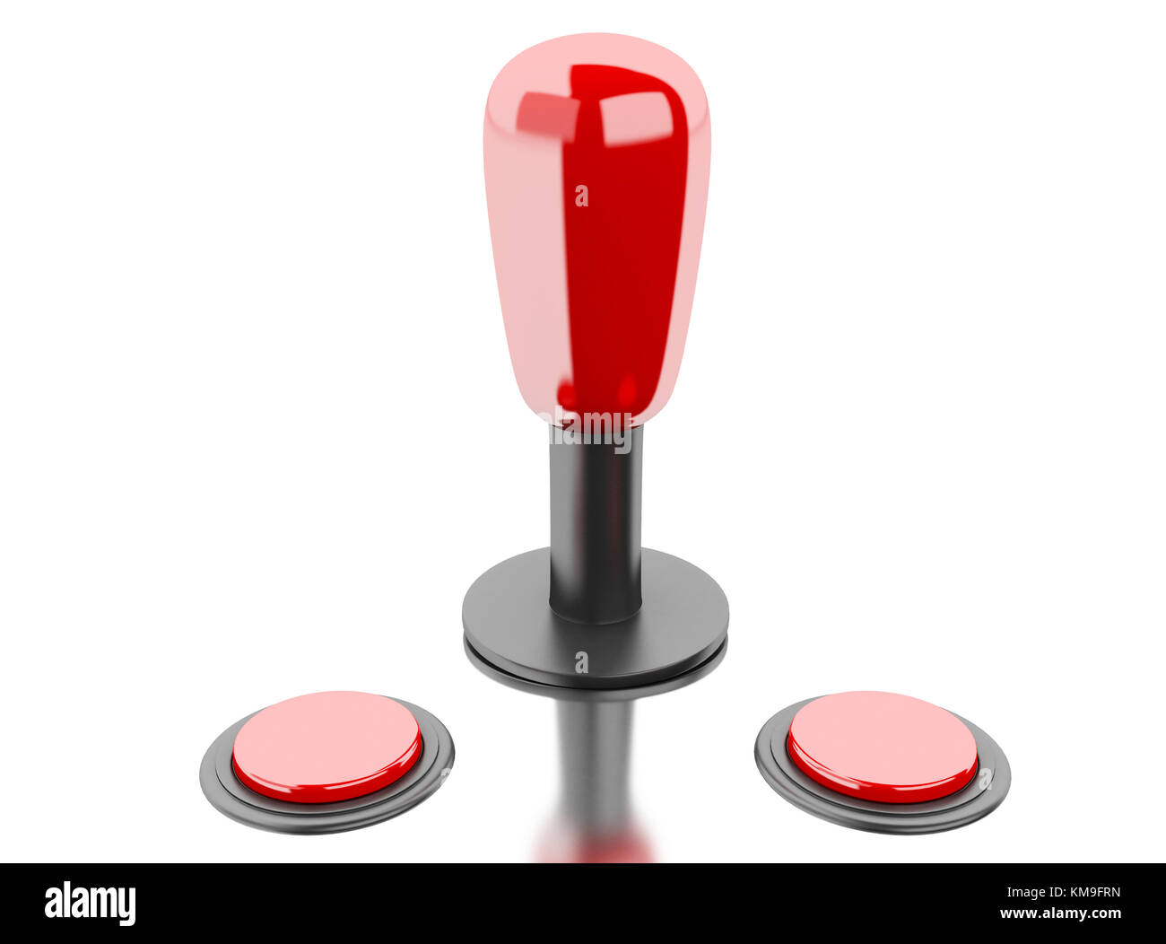 3d illustration. joystick and buttons from retro arcade game machine ...