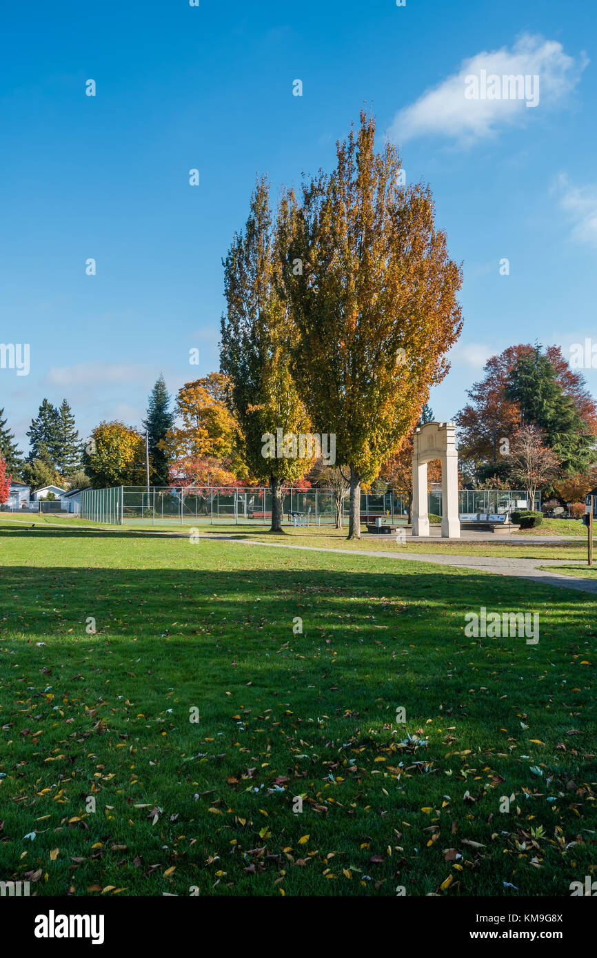 A view of a park in Burien, Washington in Autumn Stock Photo - Alamy