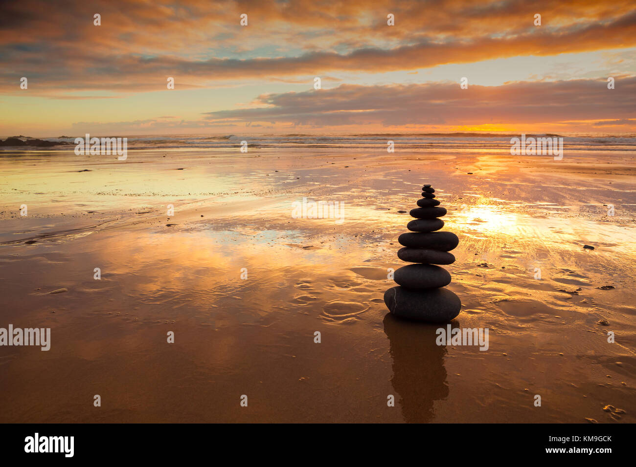 Zen balanced stones stack close up Stock Photo - Alamy