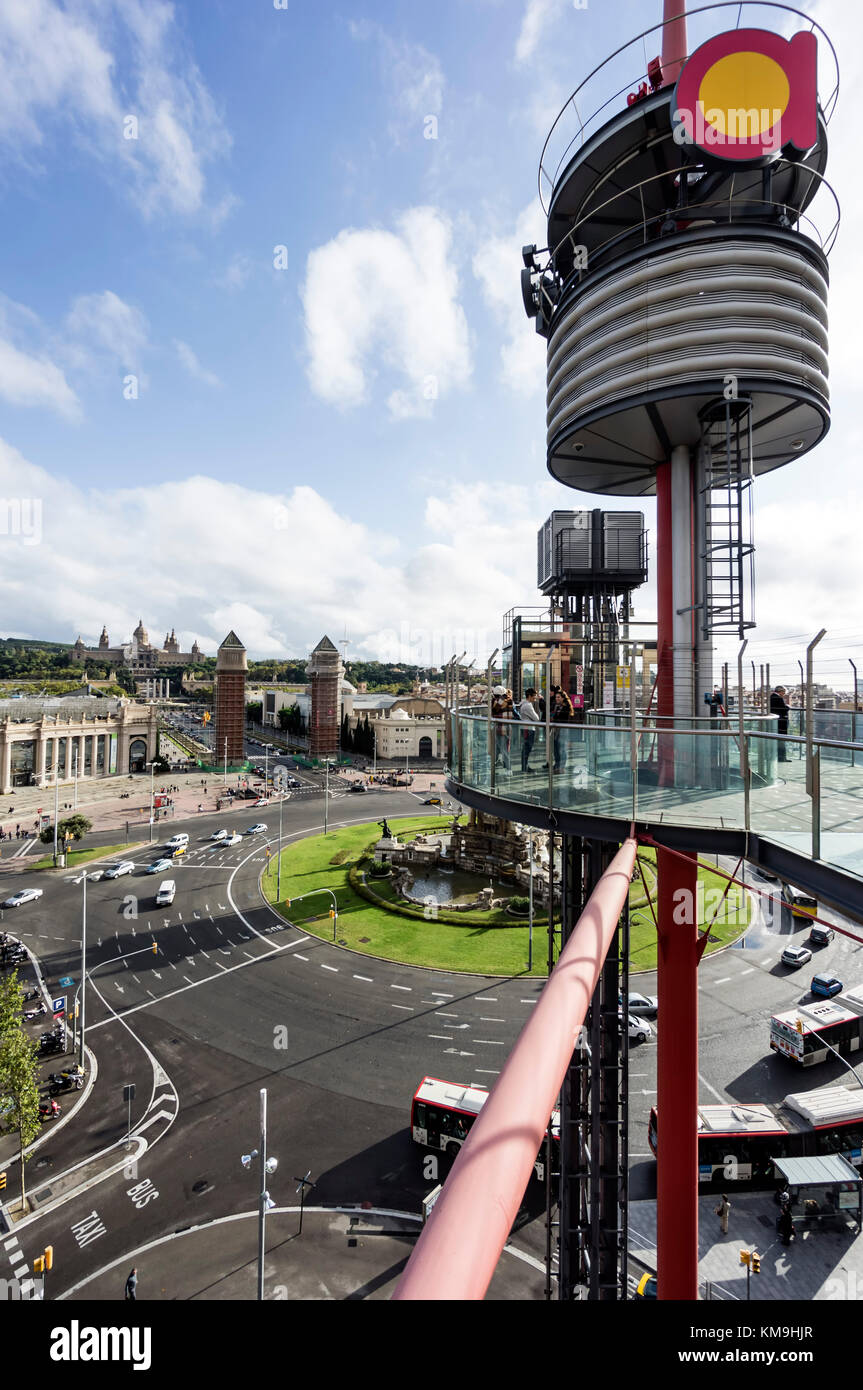 Plaza Espagna, Las Arens Shopping Mall Elevator, Barcelona Stock Photo ...