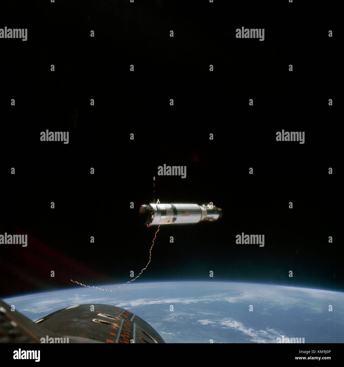 The Agena Target Docking Vehicle disconnects from the NASA Gemini 11 spacecraft September 12 ...