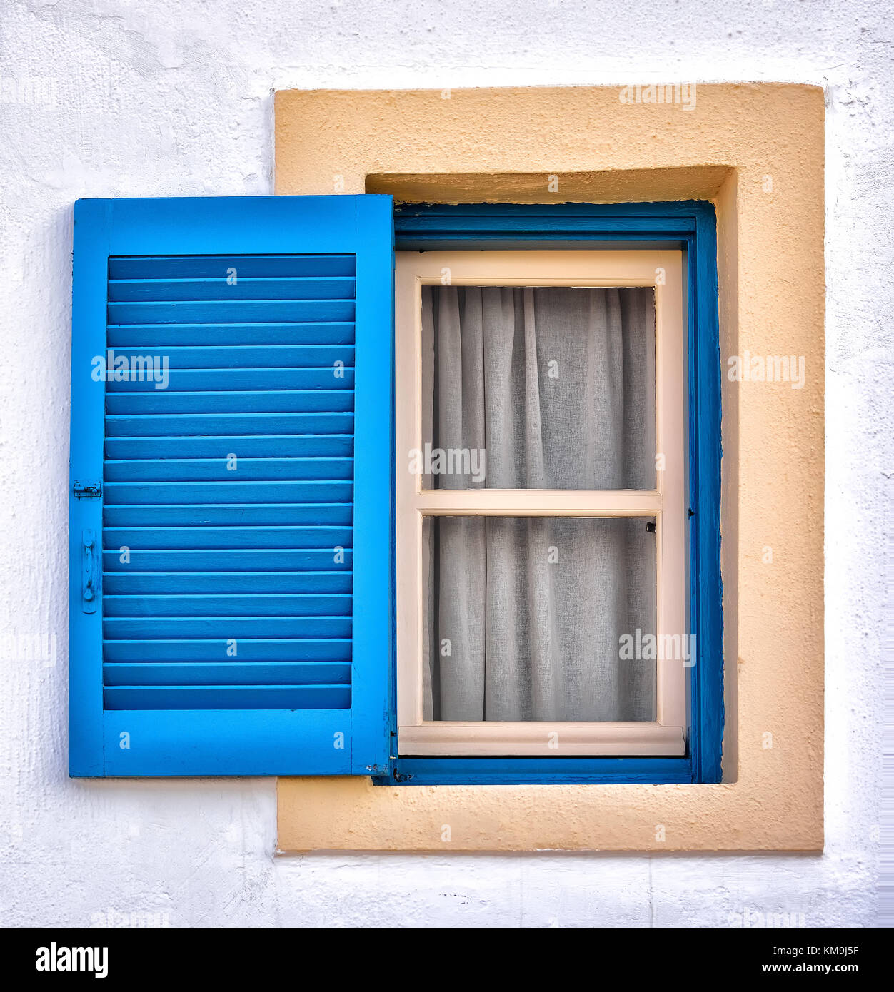 Typical window from Crete, Greece Stock Photo - Alamy
