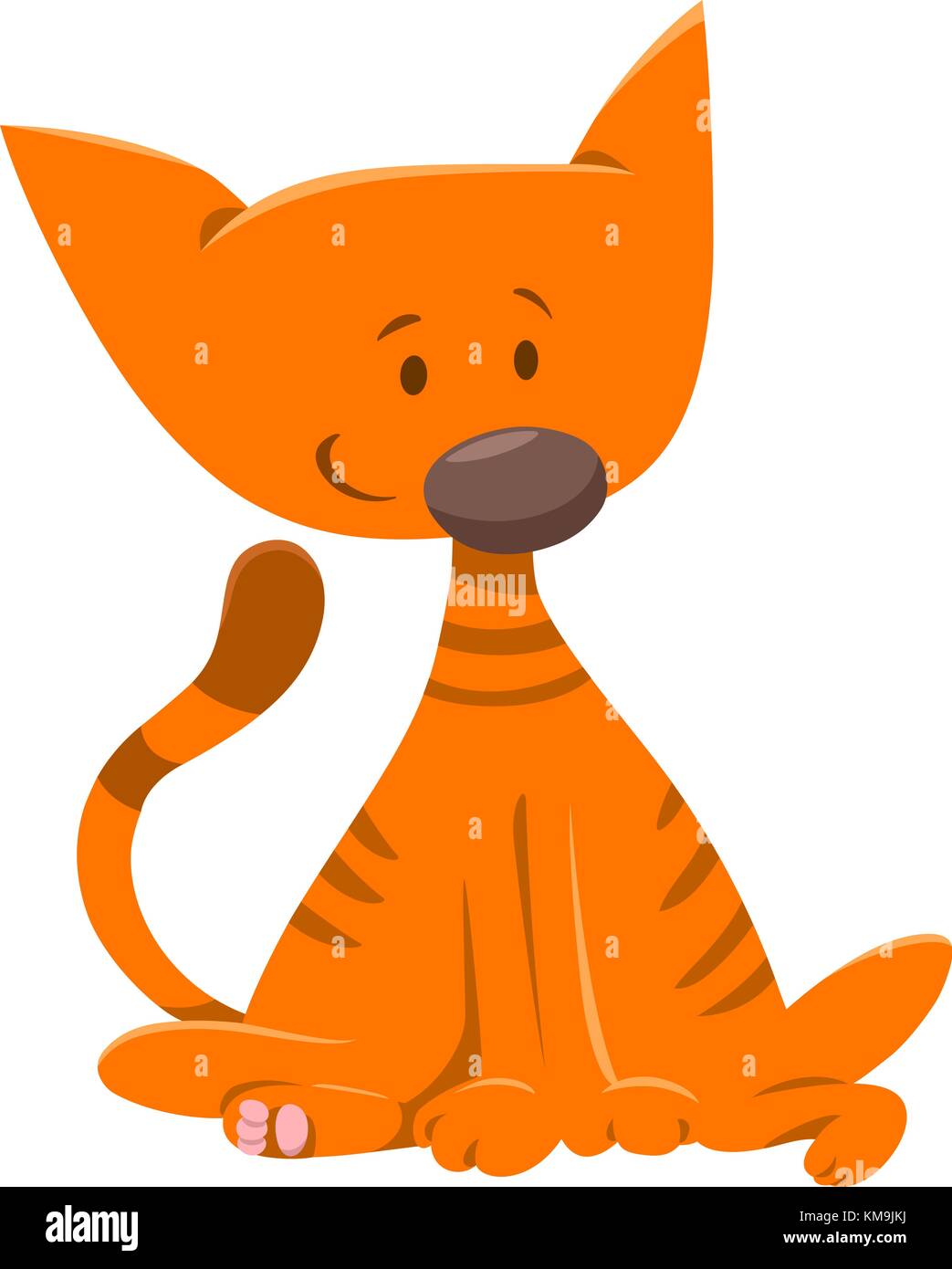 Cartoon Illustration of Red Cat Animal Character Stock Vector Image ...