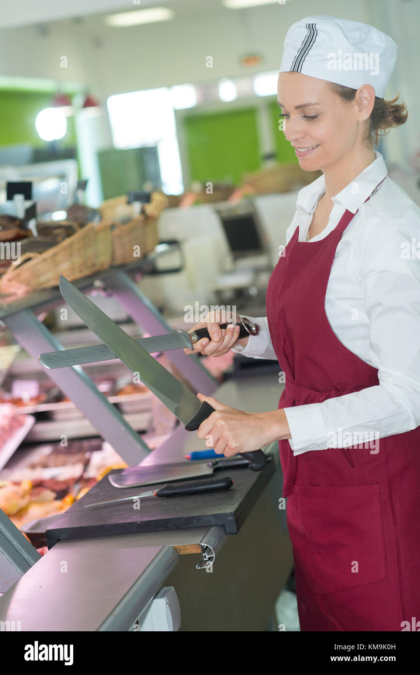 cleaning the knives Stock Photo - Alamy