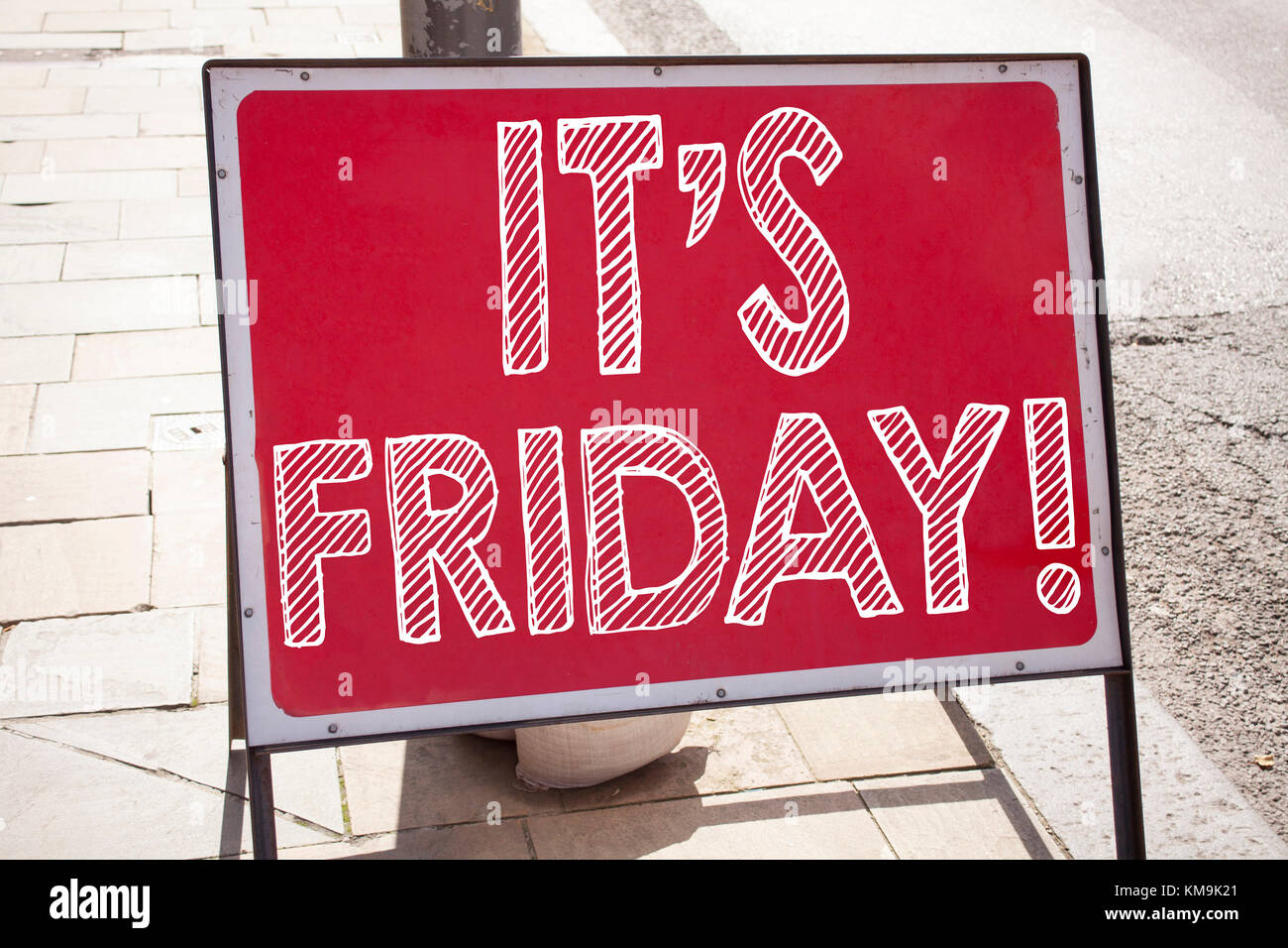 Hand writing text caption inspiration showing Friday concept meaning ...