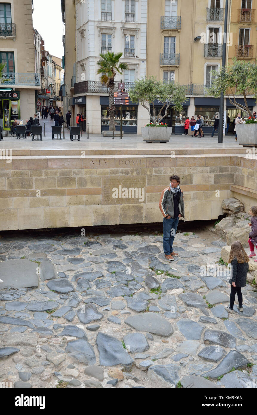 Remains of the Via Domitia in the city center of Narbonne Stock Photo ...