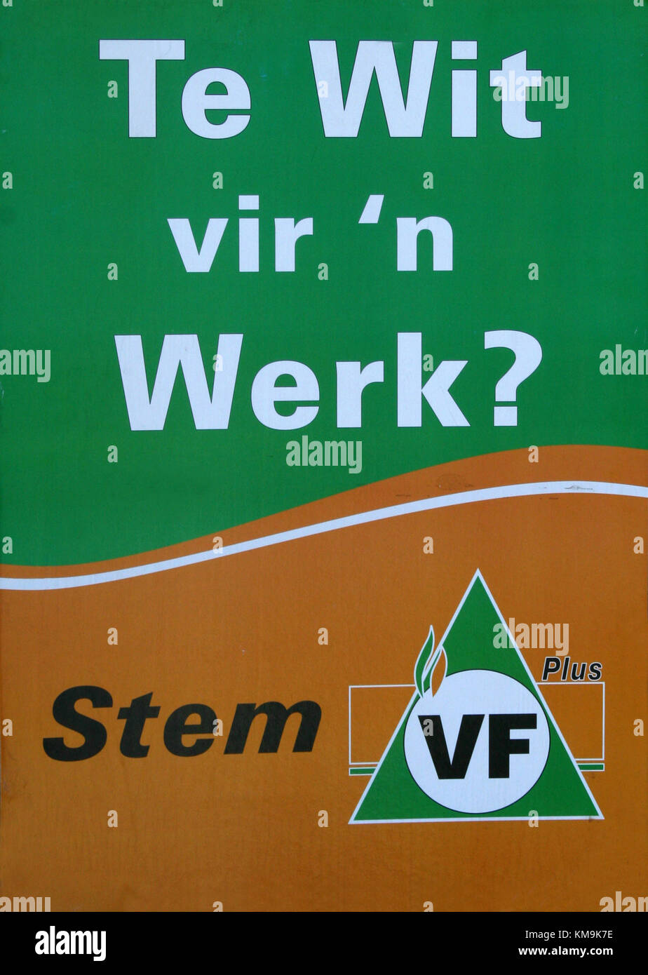 Freedom Front Plus Election Poster, Pretoria, South Africa Stock Photo ...