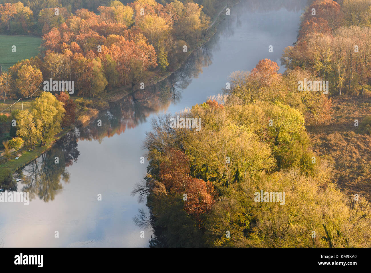 dawn over the River Adda in an autumnal morning Stock Photo - Alamy