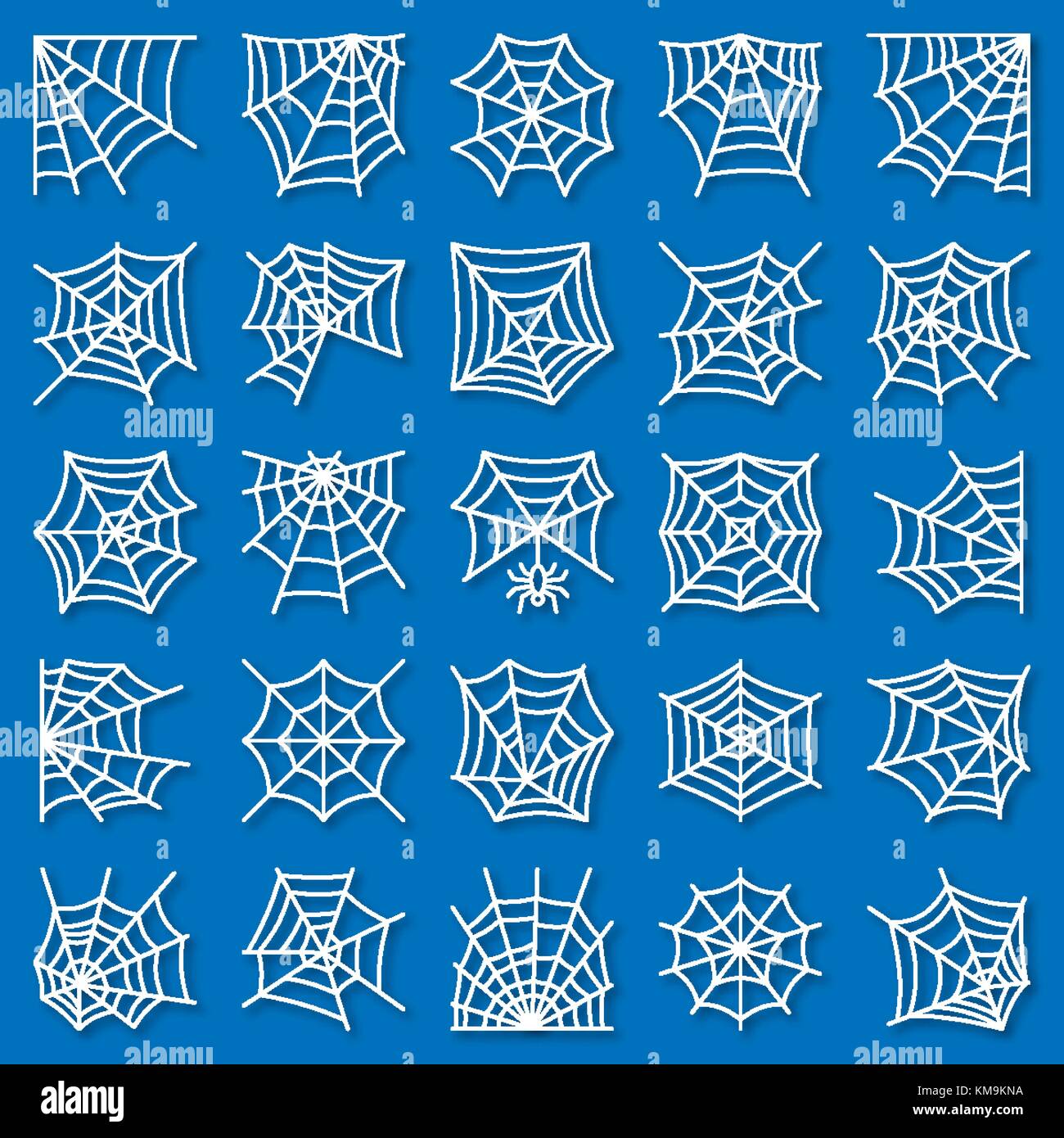 Spider web thin line icon set. Cobweb vector isolated linear symbol ...