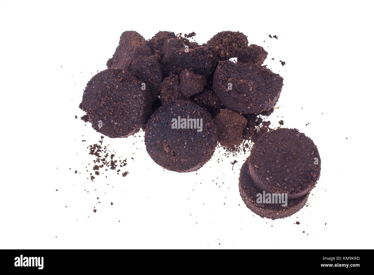coffee grounds. Waste from the coffee machine on White Stock Photo - Alamy
