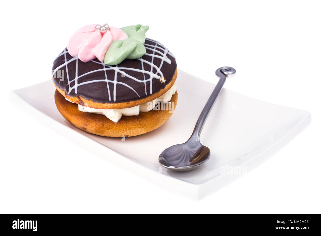 Biscuit bush cake on white. Studio Photo Stock Photo - Alamy