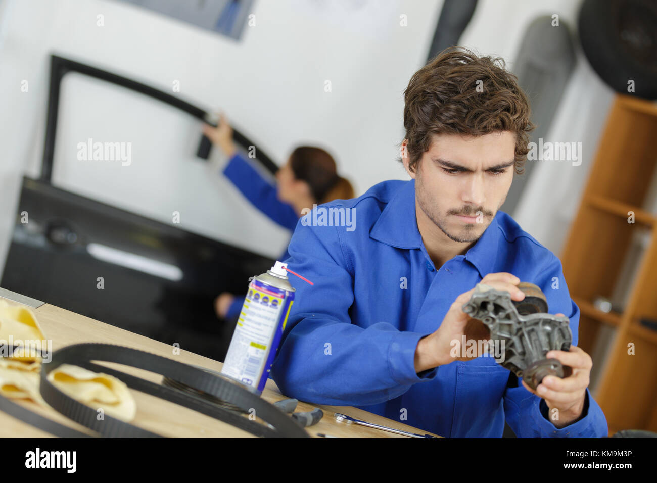 car gear box repair automotive repair workshop garage mechanic Stock ...