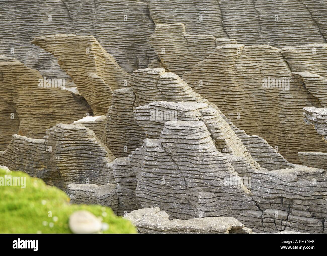 The Pancake Rocks in the Paparoa National Park on the west coast of the ...