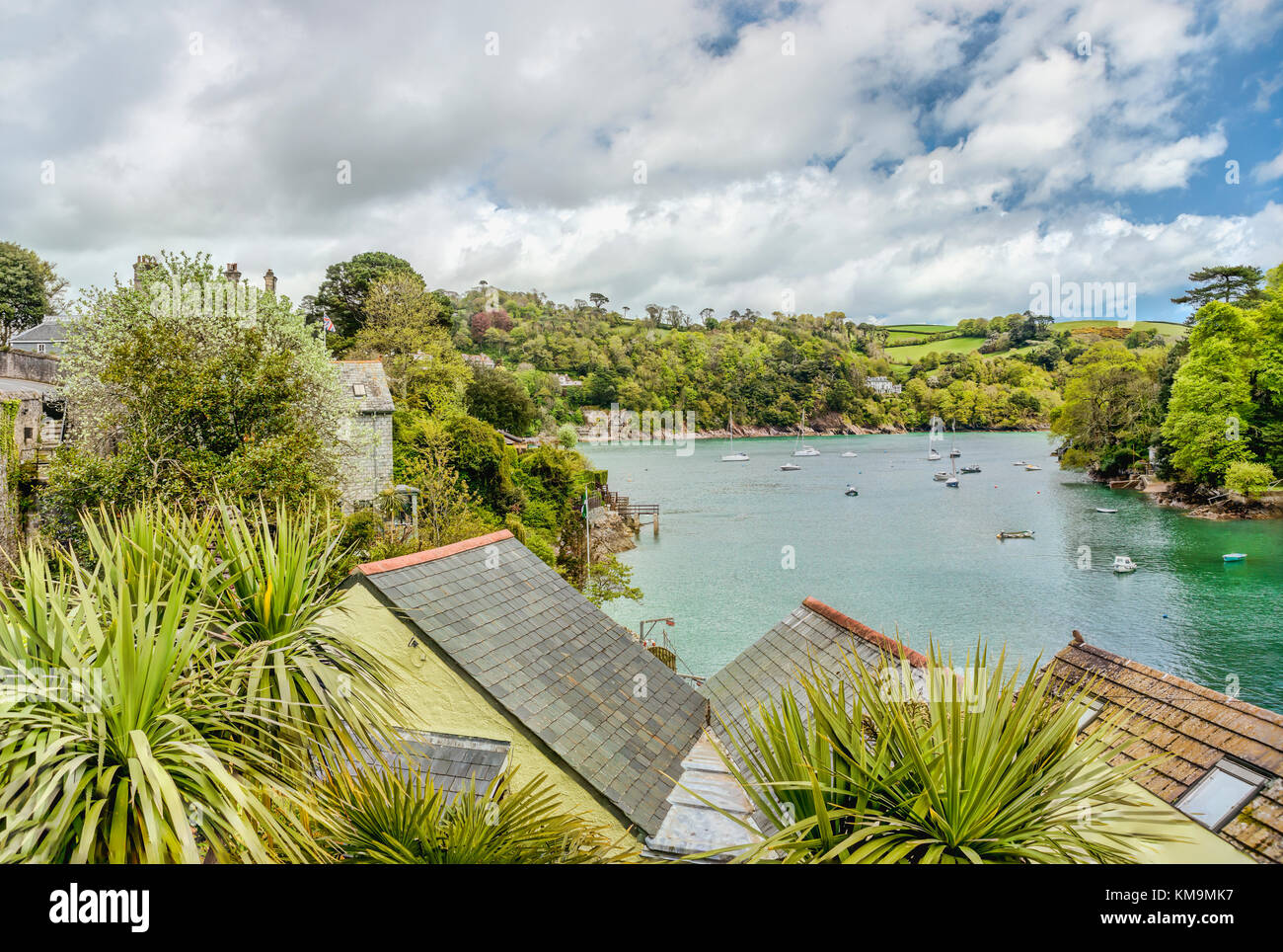 View from Warfleet Creek at Dartmouth Harbor at the River Dart, Devon ...