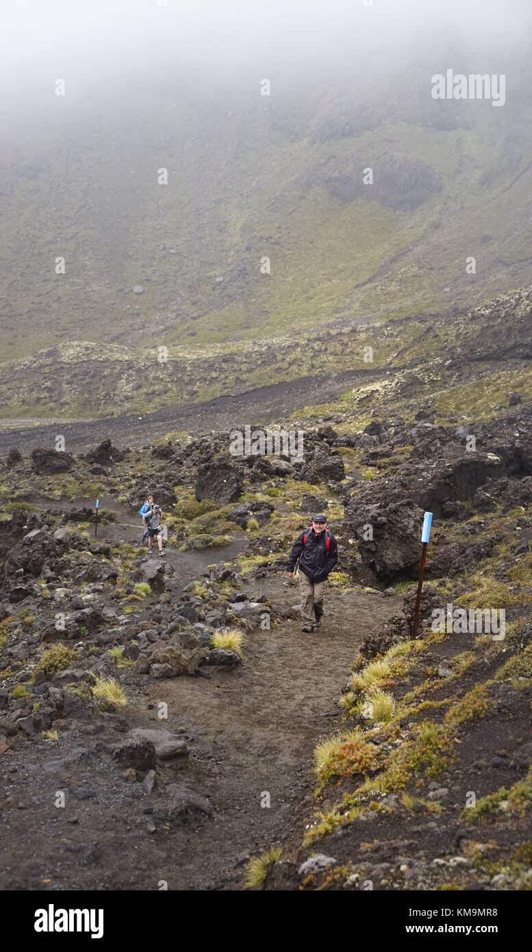 The legendary Tongariro track (Tongariro Alpine Crossing) in the ...